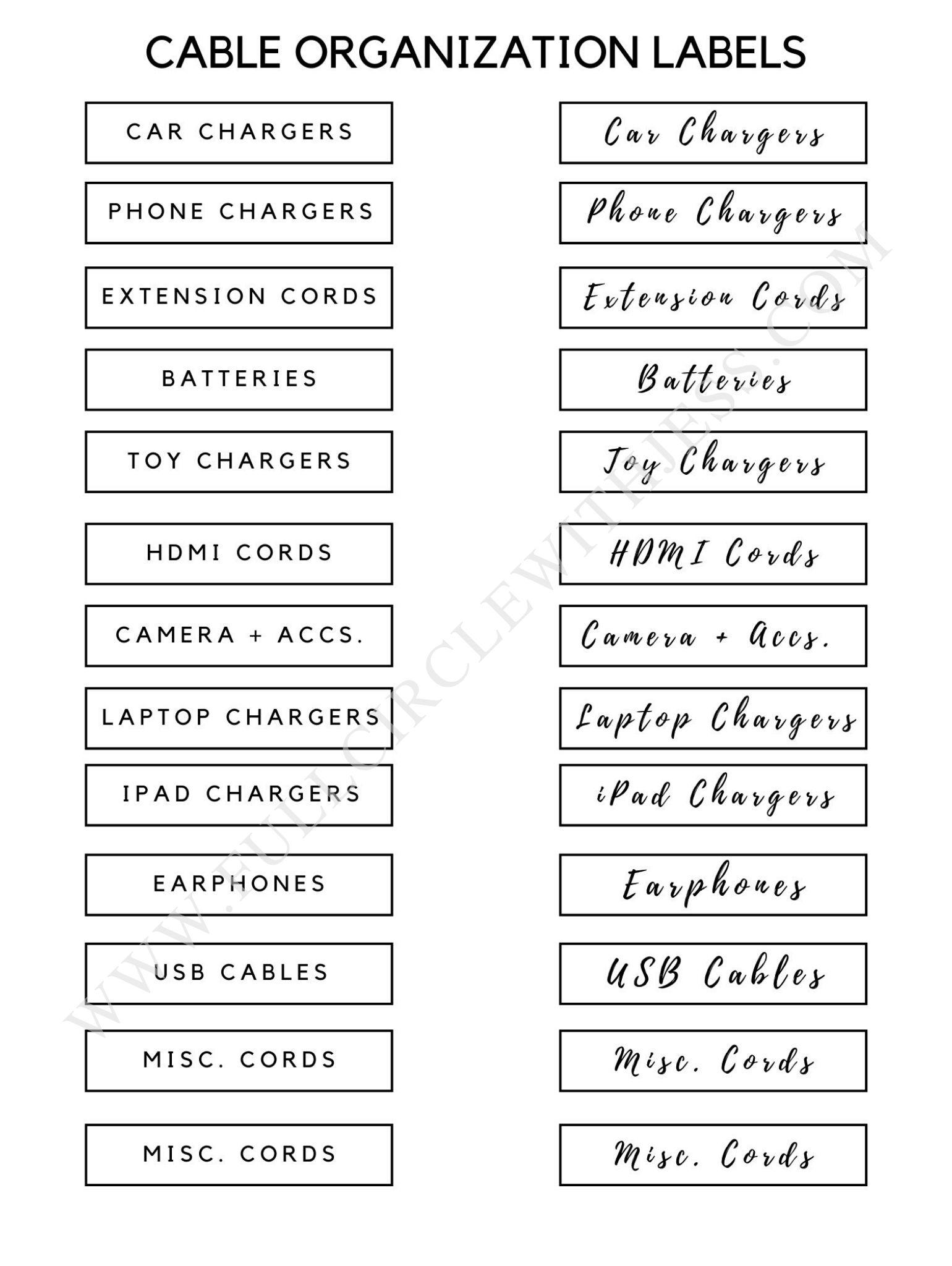Cord Organization Made Simple & Affordable! + FREE Labels!