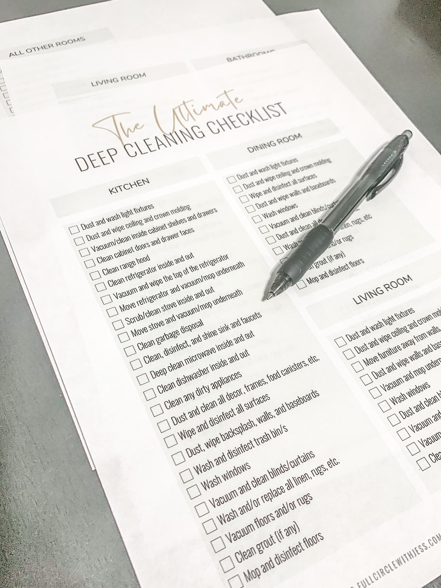 How To Deep Clean Your House | The Ultimate Deep Cleaning Checklist ...