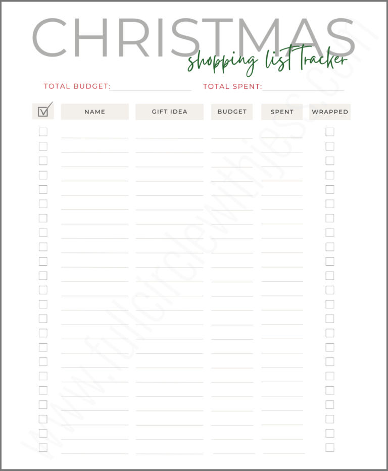 Christmas Shopping List Printable | Just What You Need To Stay ...